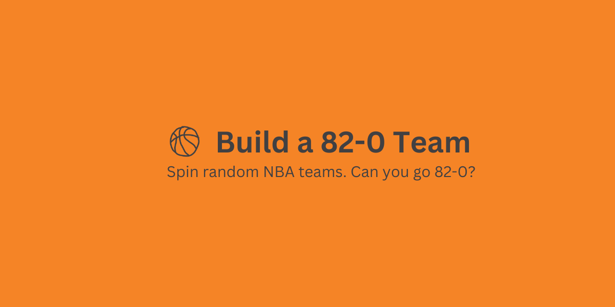 82-0 NBA Game: Build a 82-0 Team | First Down Studio